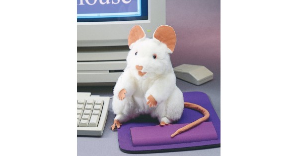 Folkmanis handpop witte muis - Grote Schatten